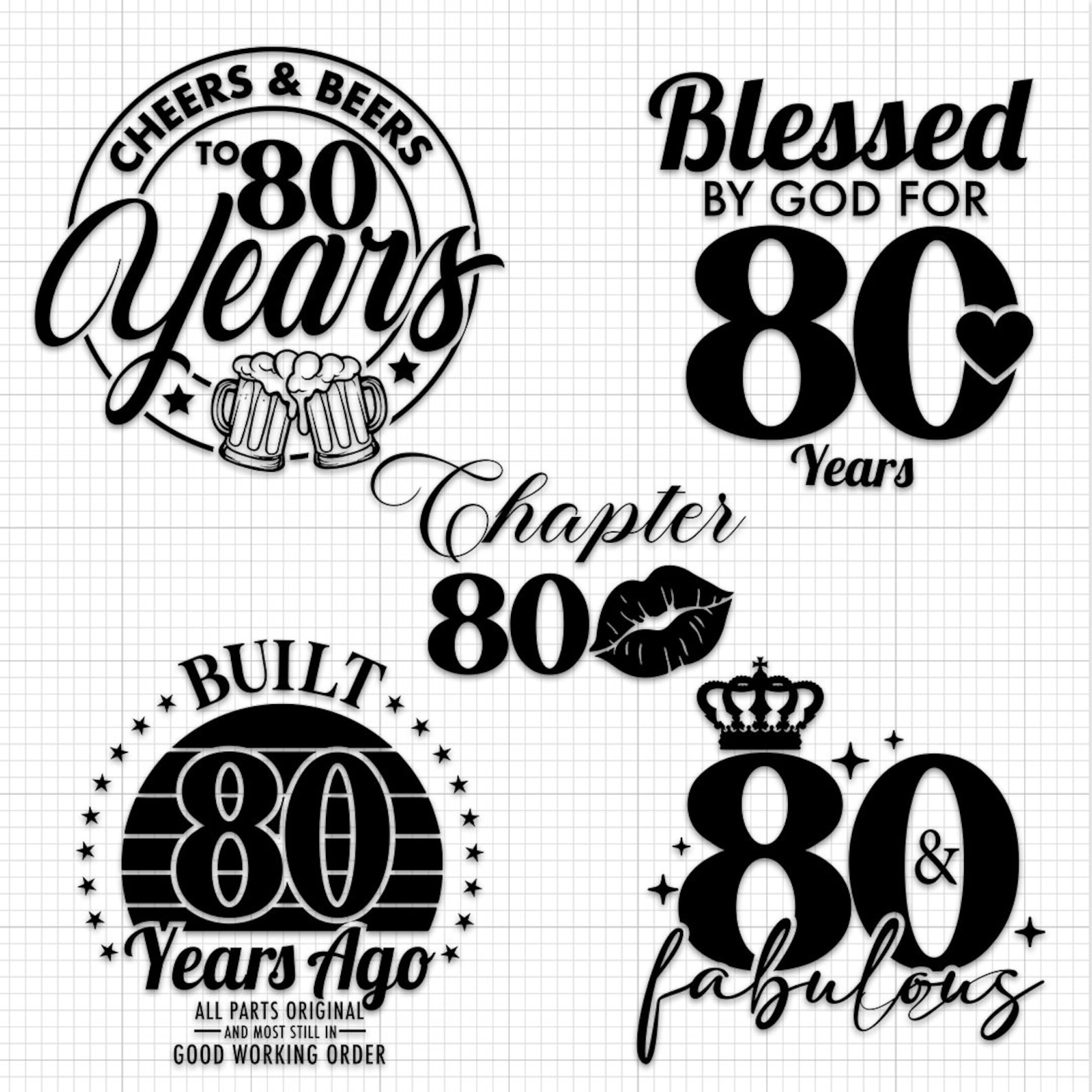 80th Birthday Svg 80th Birthday Gift Birthday Girl Svg 80th Birthday ...