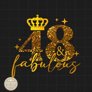 48th Birthday Svg 48th Birthday Png Happy Birthday Svg Cake Topper Svg ...