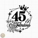 45th Birthday Svg 45th Birthday Png Happy Birthday Svg Cake Topper Svg ...