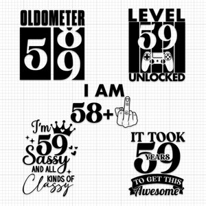 59th Birthday Svg 59th Birthday Png Happy Birthday Svg Cake Topper Svg ...