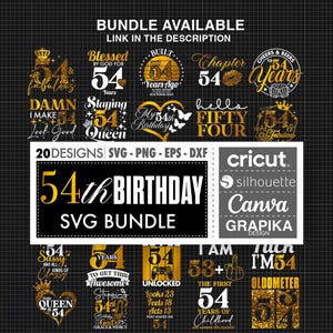 54th Birthday Svg 54th Birthday Png Happy Birthday Svg Cake Topper Svg ...