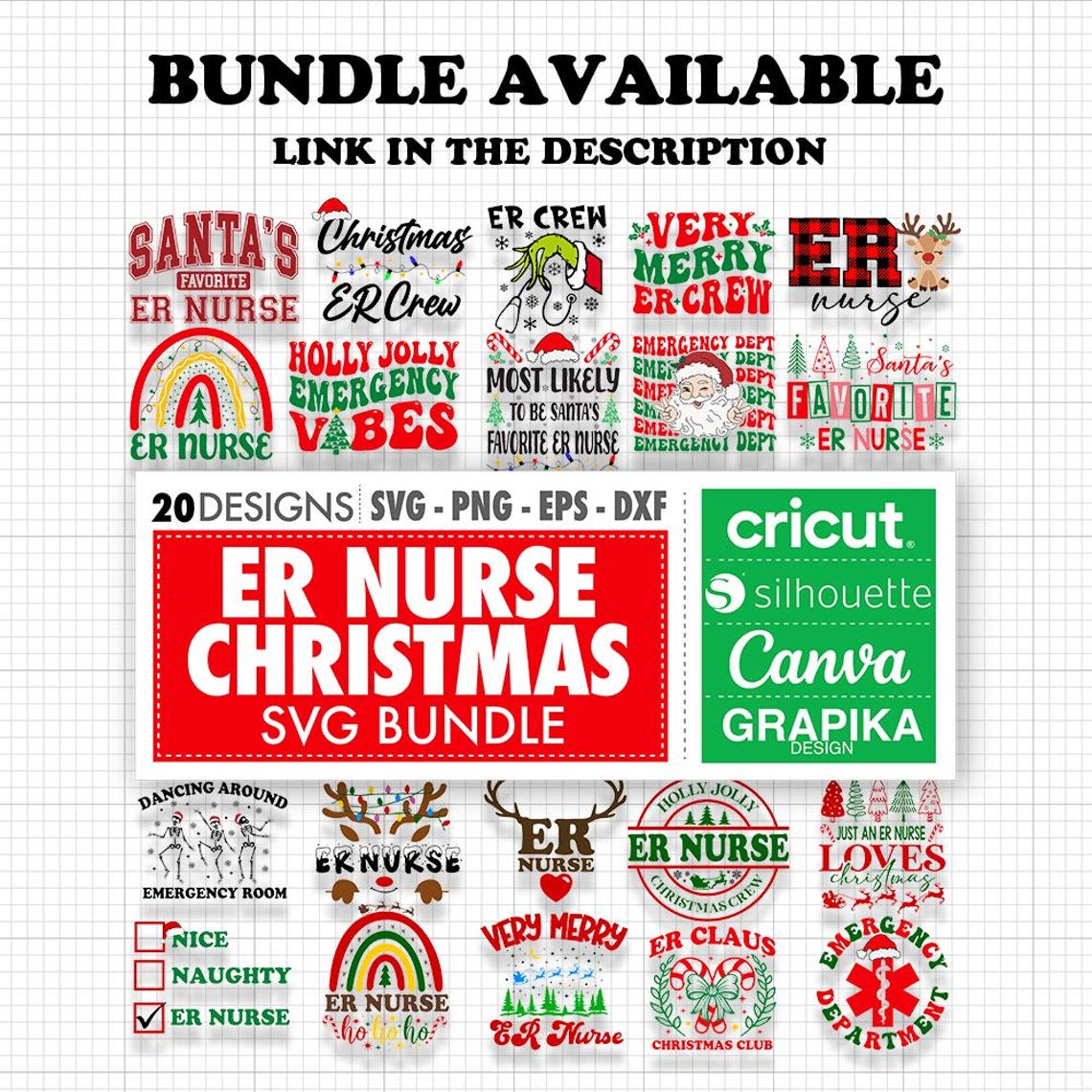 ER Nurse Christmas Svg for Merry Christmas Svg Emergency Nurse Svg for ...