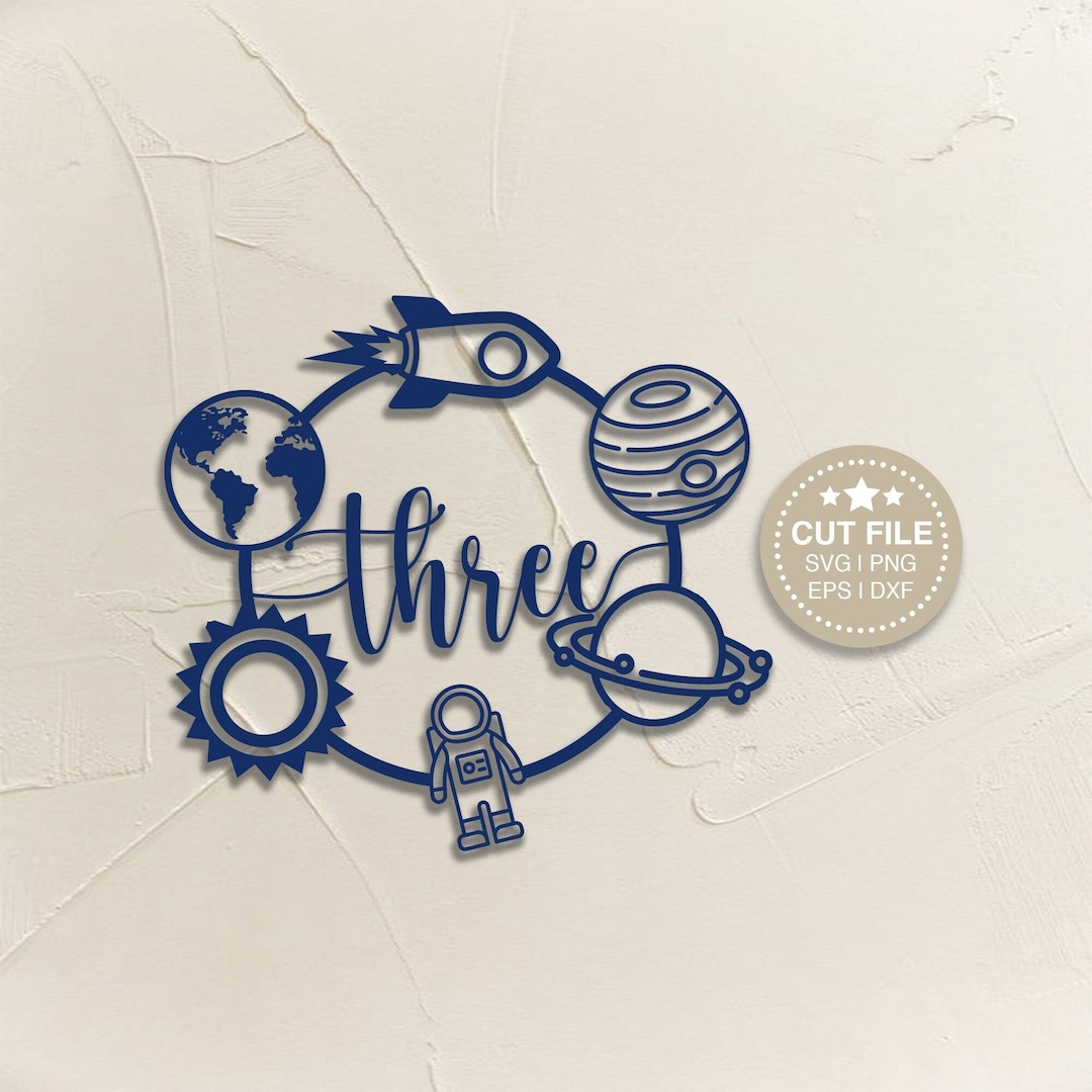 3rd Birthday Space Themed Svg Outer Space Birthday Svg - Etsy