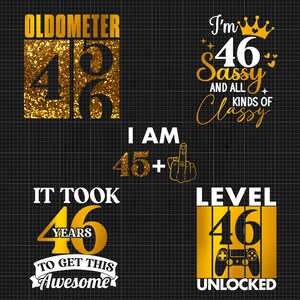 46th Birthday Svg 46th Birthday Png Happy Birthday Svg Cake Topper Svg ...