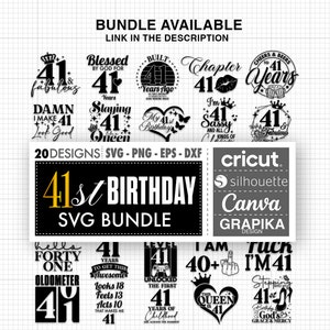 41st Birthday Svg 41st Birthday Png Happy Birthday Svg Cake Topper Svg ...