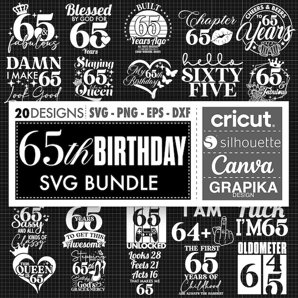 65th Birthday Svg - Etsy