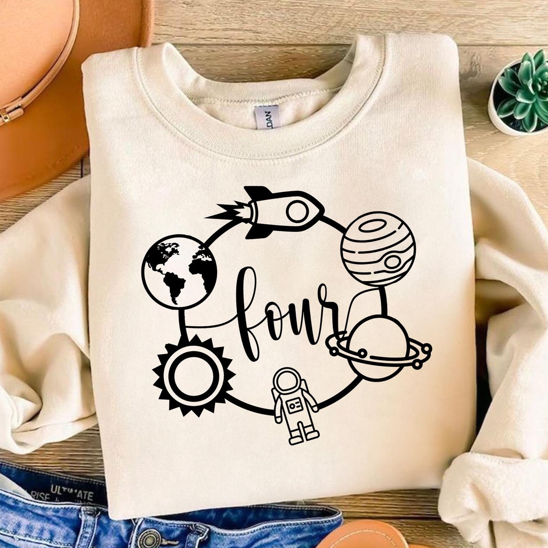 4th Birthday Space Themed Svg Outer Space Birthday Svg Astronaut ...