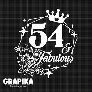 54th Birthday Svg 54th Birthday Png Happy Birthday Svg Cake Topper Svg ...