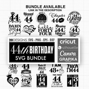 44th Birthday Svg 44th Birthday Png Happy Birthday Svg Cake Topper Svg ...