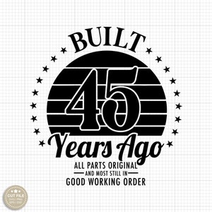 45th Birthday Svg 45th Birthday Png Happy Birthday Svg Cake Topper Svg ...