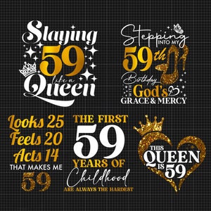 59th Birthday Svg 59th Birthday Png Happy Birthday Svg Cake Topper Svg ...