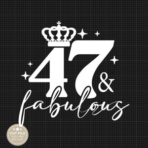 47th Birthday Svg 47th Birthday Png Happy Birthday Svg Cake Topper Svg ...