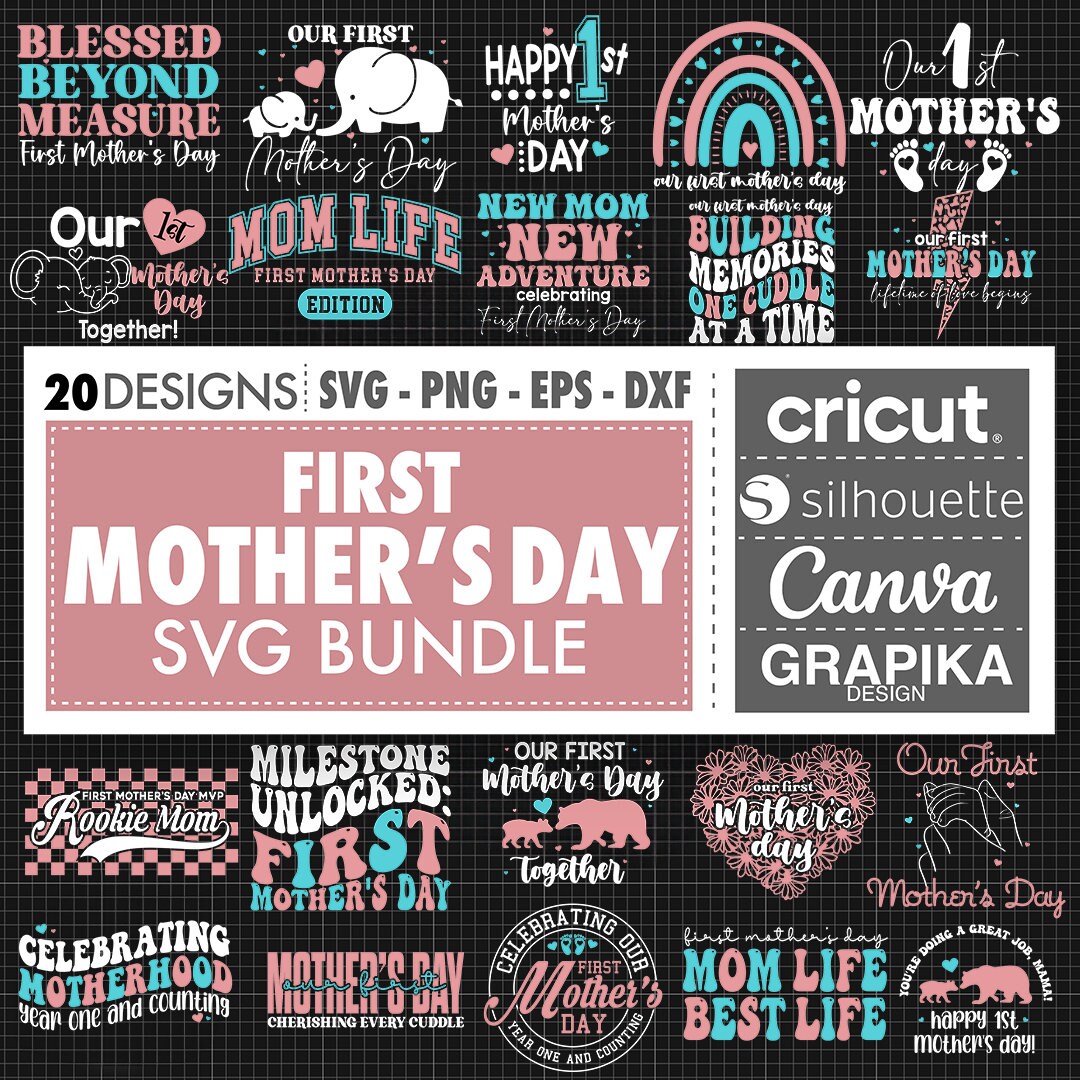 First Mothers Day Svg Mothers Day Svg First Time Mom Gift 1st Mothers ...