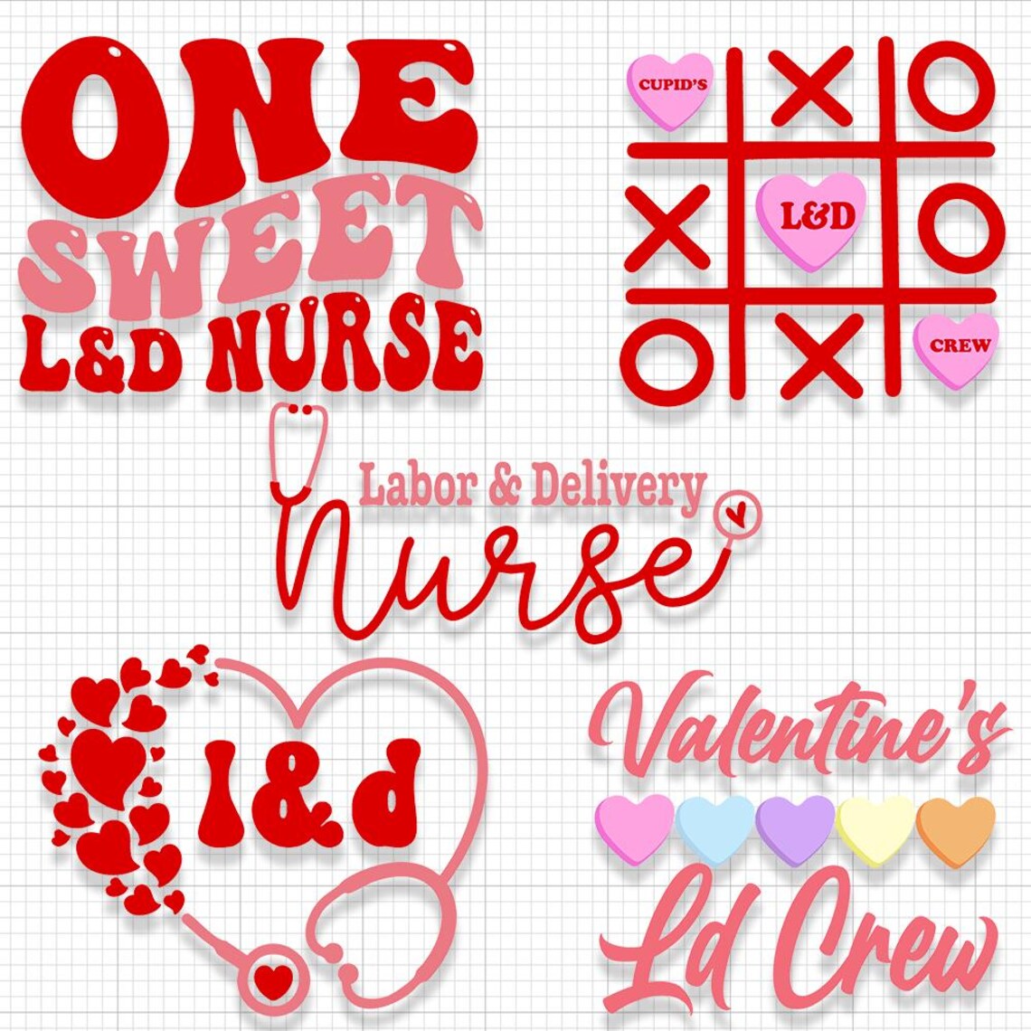 Labor and Delivery Nurse Valentine Png LD Nurse Valentines Svg Cupids ...