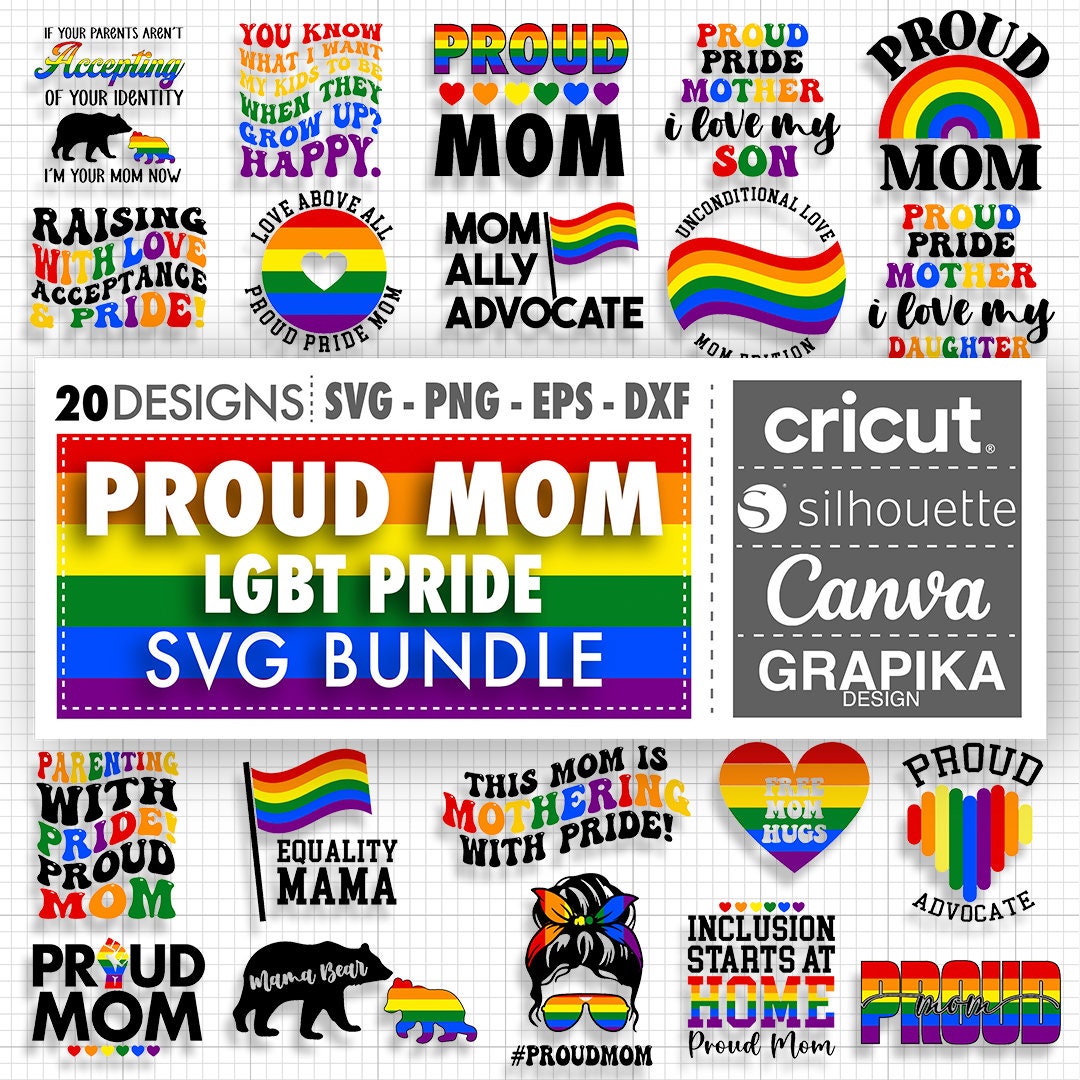 Proud Mom Svg LGBT Svg LGBT Png Pride Mom Svg Pride Svg Rainbow Svg ...