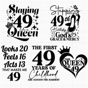 49th Birthday Svg 49th Birthday Png Happy Birthday Svg Cake Topper Svg ...