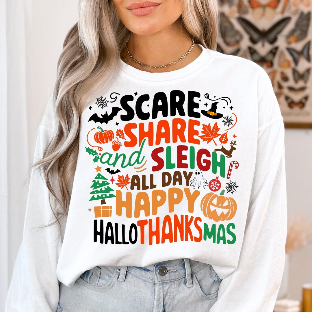 Hallothanksmas Svg Hallothanksmas Png Happy Hallothanksmas Shirt ...