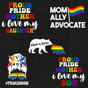 Proud Mom Svg LGBT Svg LGBT Png Pride Mom Svg Pride Svg Rainbow Svg ...