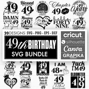 49th Birthday Svg 49th Birthday Png Happy Birthday Svg Cake Topper Svg ...