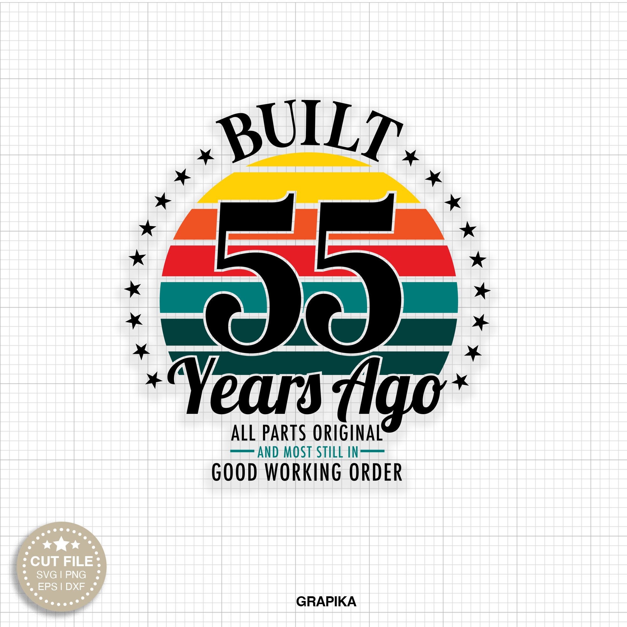 55th Birthday Svg 55th Birthday Png Happy Birthday Svg Cake Topper Svg ...