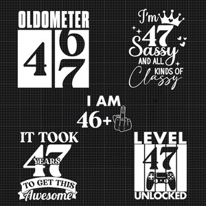 47th Birthday Svg 47th Birthday Png Happy Birthday Svg Cake Topper Svg ...