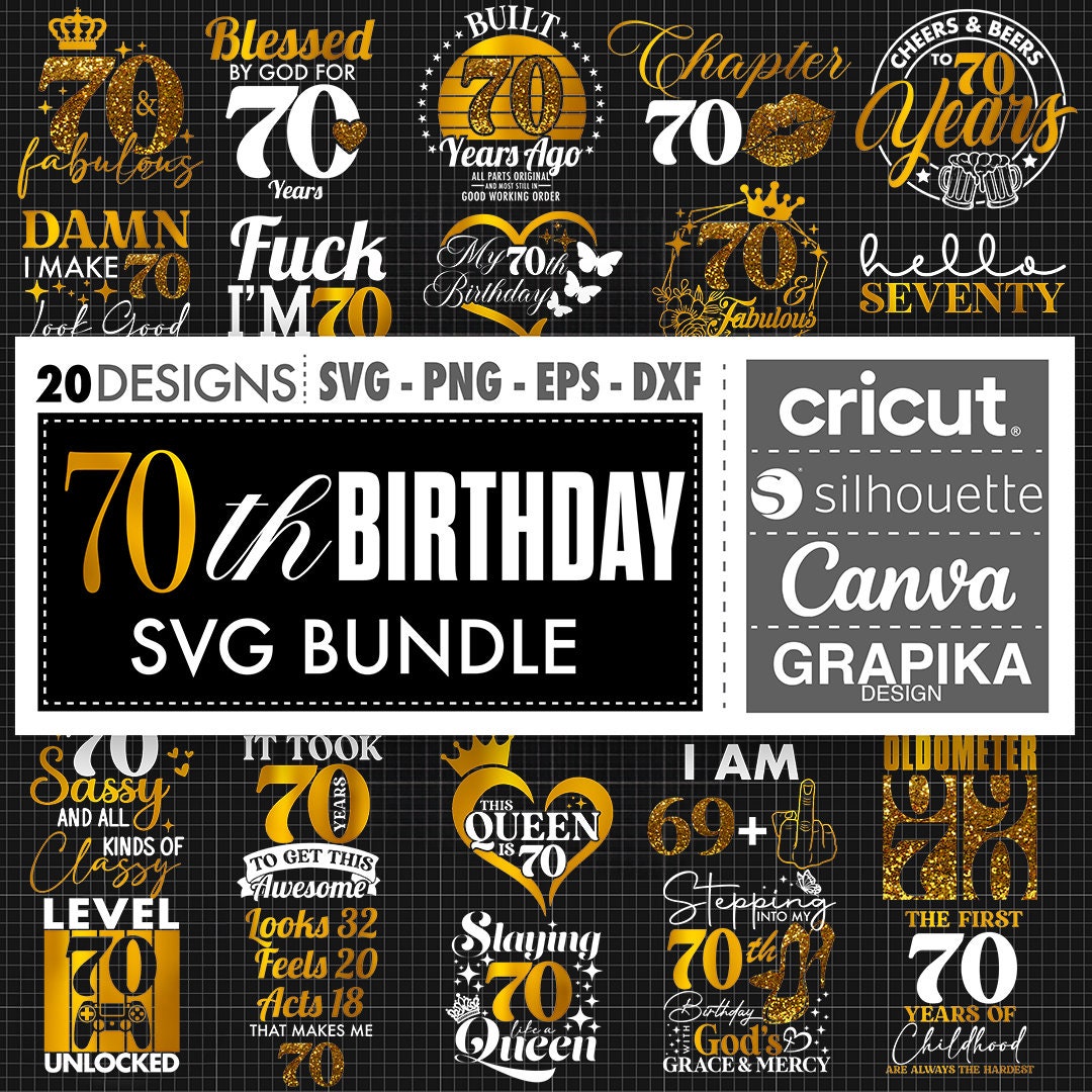 70th Birthday Svg 70th Birthday Gift 70 Birthday Png 70 and Fabulous ...