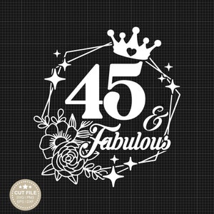 45th Birthday Svg 45th Birthday Png Happy Birthday Svg Cake Topper Svg ...