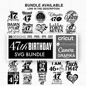 47th Birthday Svg 47th Birthday Png Happy Birthday Svg Cake Topper Svg ...