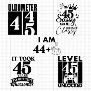 45th Birthday Svg 45th Birthday Png Happy Birthday Svg Cake Topper Svg ...