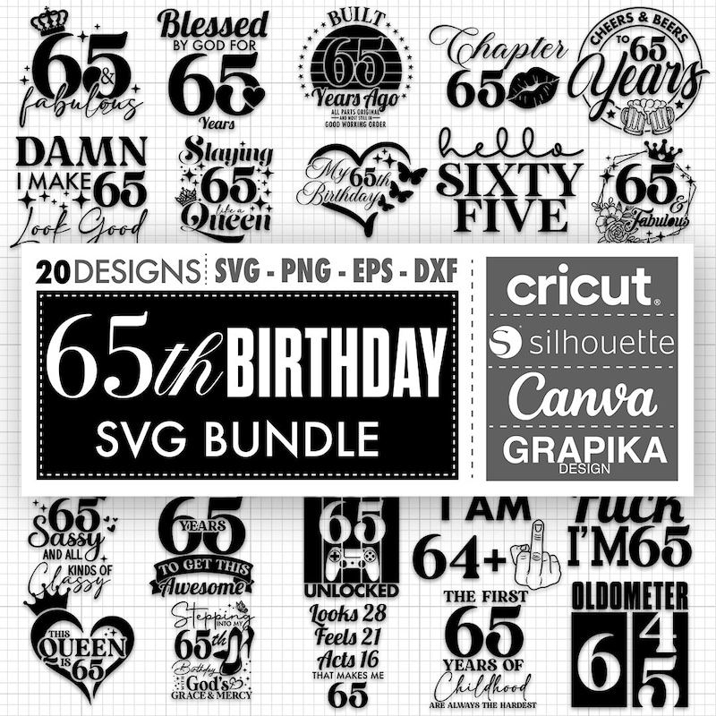 65th Birthday Svg - Etsy