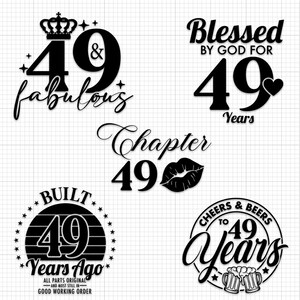 49th Birthday Svg 49th Birthday Png Happy Birthday Svg Cake Topper Svg ...