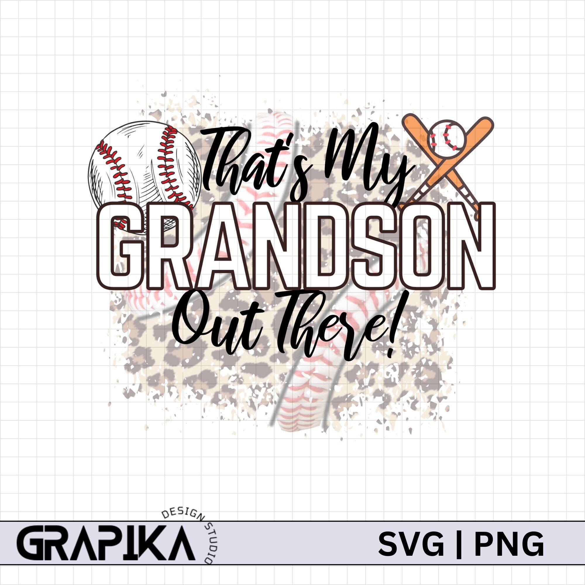 That's My Grandson Out There Svg Baseball Svg Baseball - Etsy