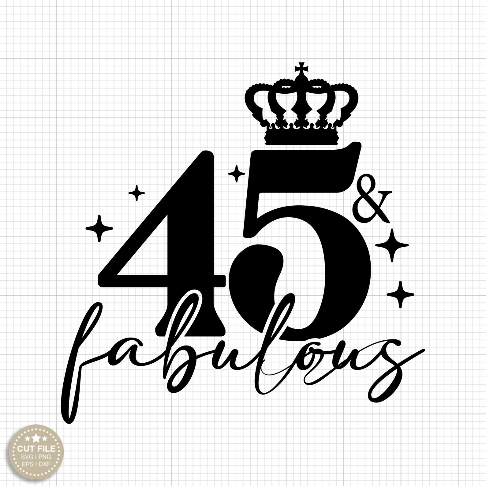 45th Birthday Svg 45th Birthday Png Happy Birthday Svg Cake Topper Svg ...