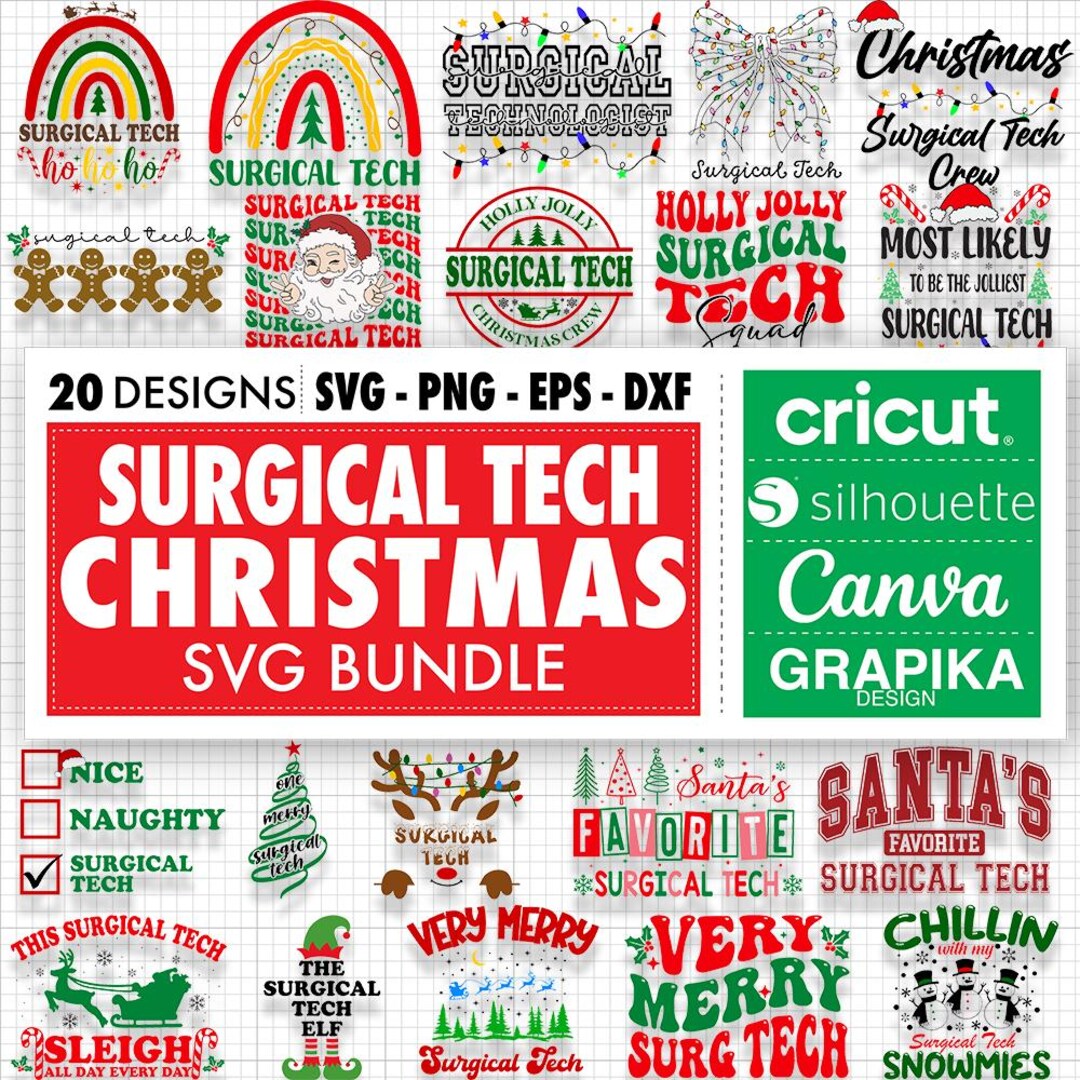Surgical Tech Christmas Svg Scrub Tech Svg Christmas Surgical Tech Gift ...