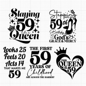 59th Birthday Svg 59th Birthday Png Happy Birthday Svg Cake Topper Svg ...