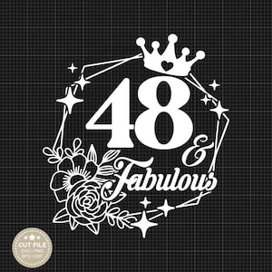 48th Birthday Svg 48th Birthday Png Happy Birthday Svg Cake Topper Svg ...