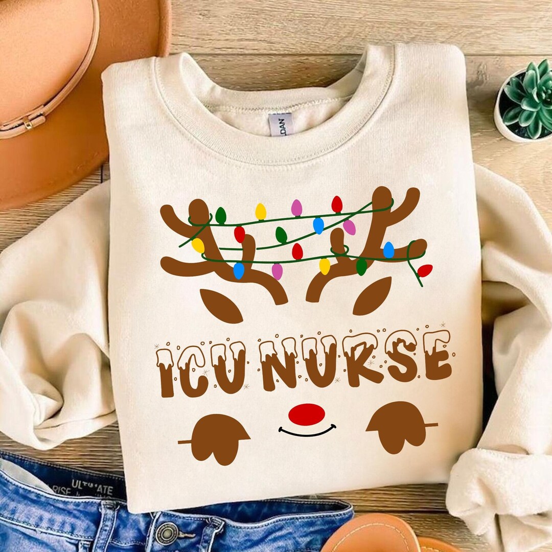 Icu Nurse Christmas Svg for Icu Nurse Gift Icu Nurse Shirt Svg for ...