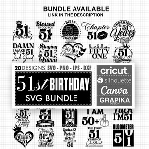 51st Birthday Svg 51st Birthday Png Happy Birthday Svg Cake Topper Svg ...