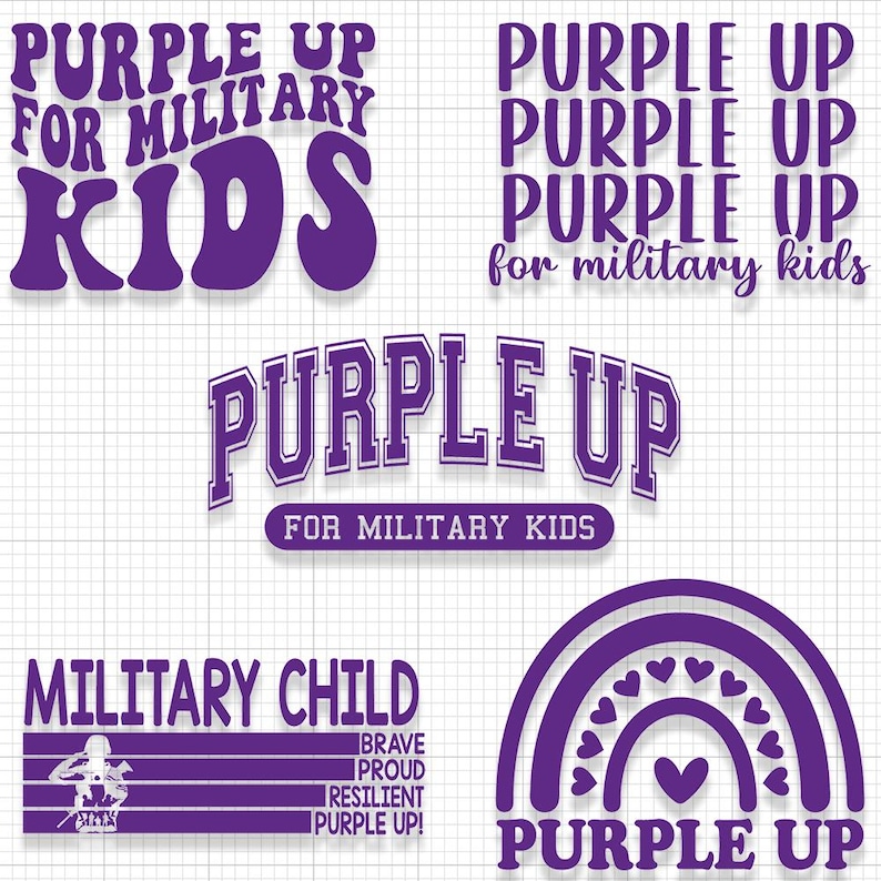 Purple up Day for Military Child Png Military Kids Svg for Military ...