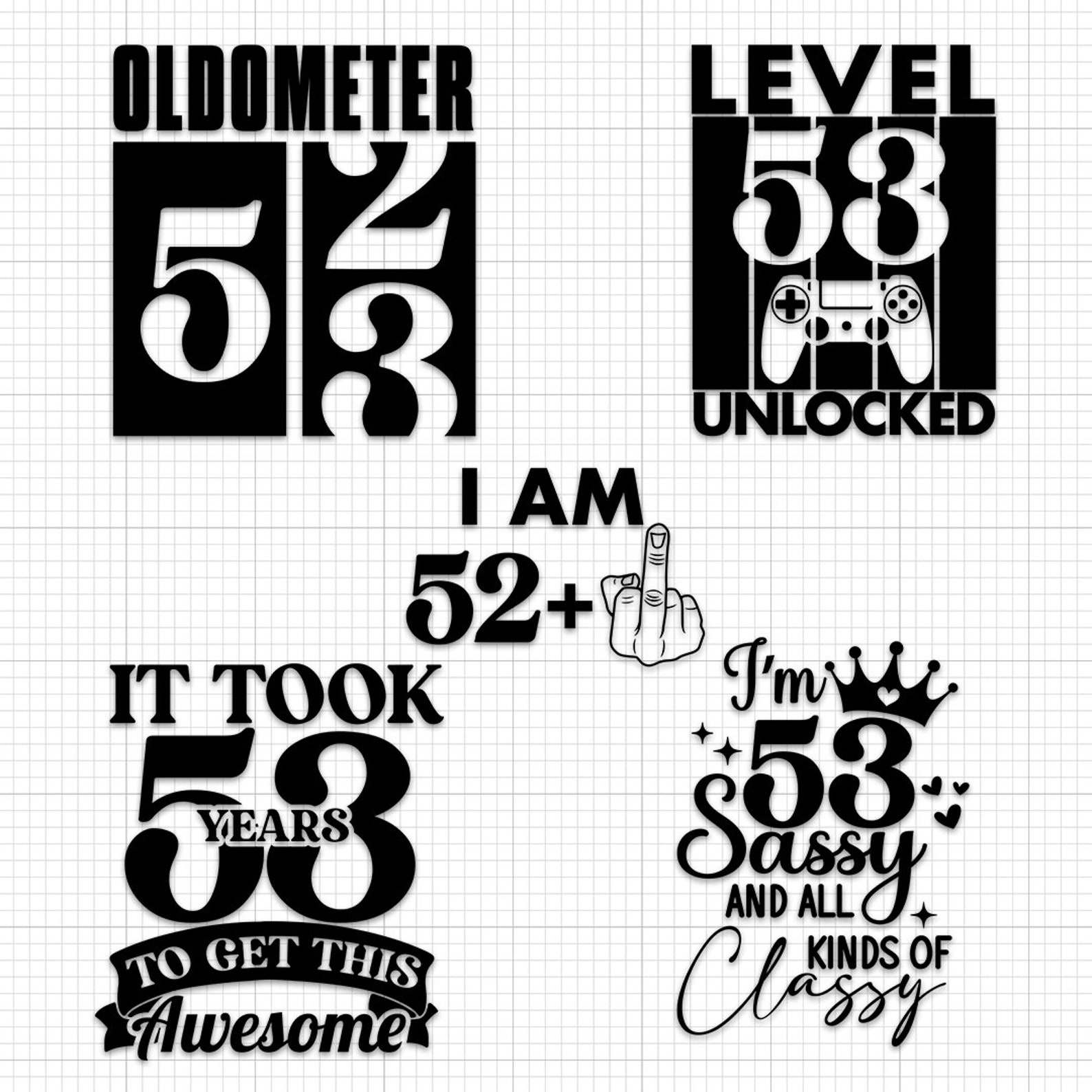 53rd Birthday Svg 53rd Birthday Png Happy Birthday Svg Cake Topper Svg ...