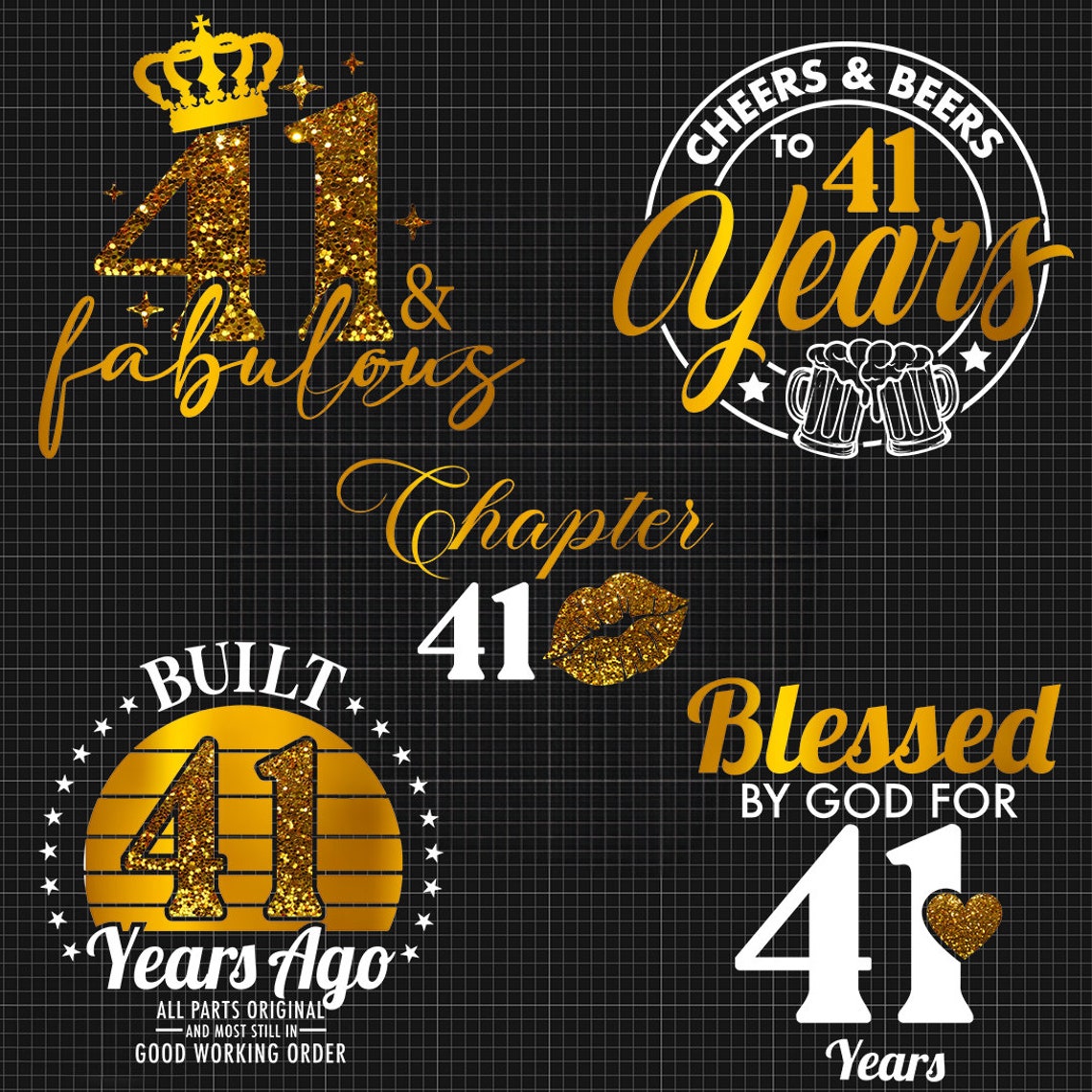 41st Birthday Svg 41st Birthday Png Happy Birthday Svg Cake Topper Svg ...