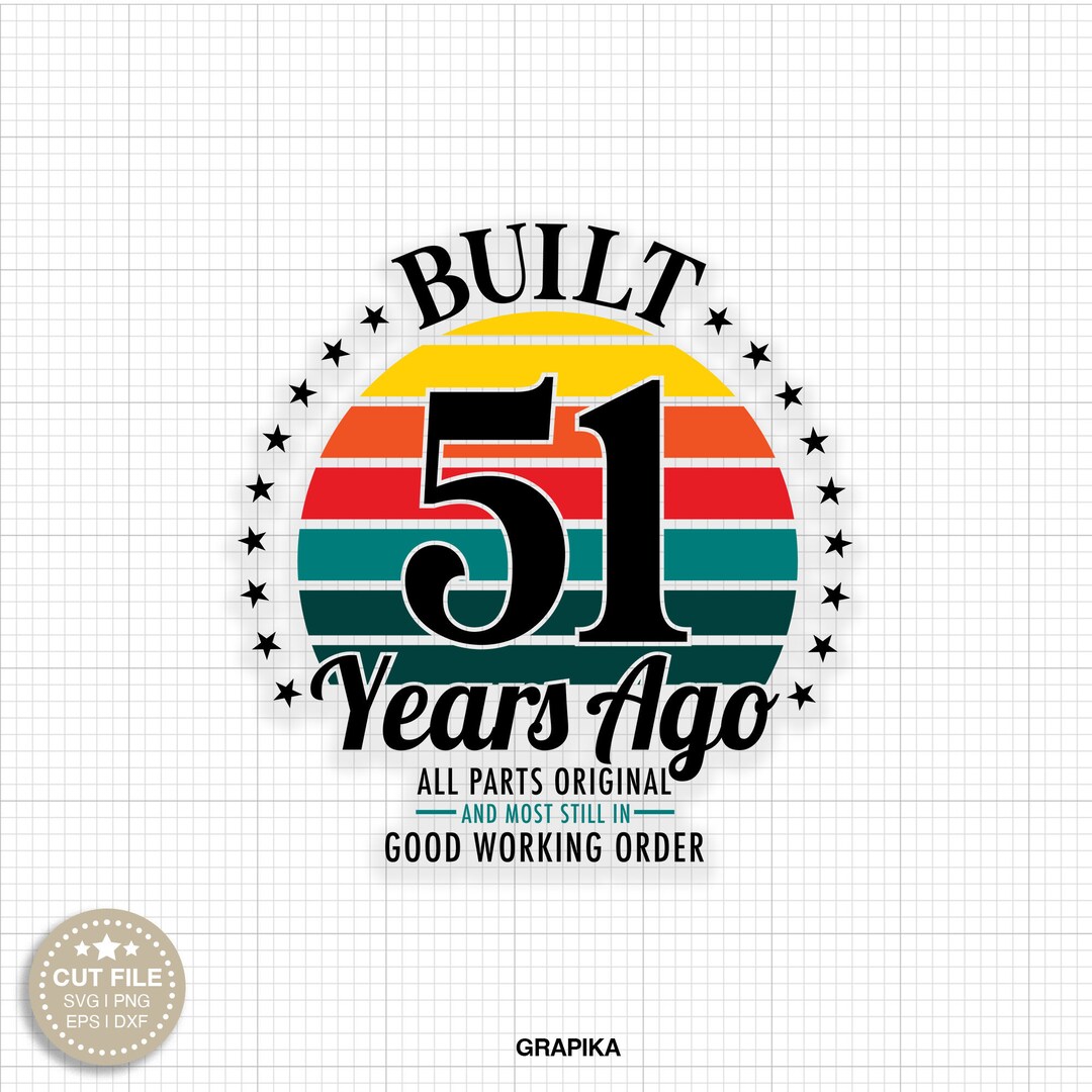51st Birthday Svg Vintage 51st Birthday Svg 51st Svg Happy - Etsy