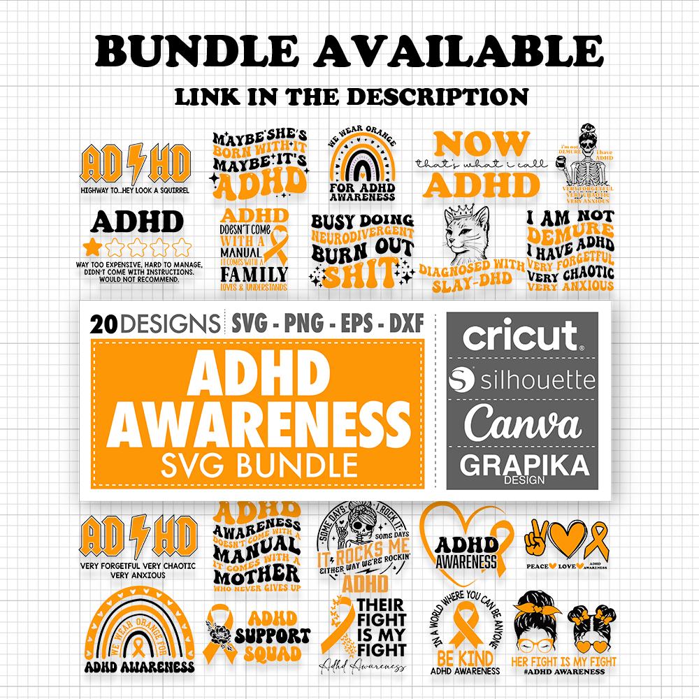 ADHD Awareness Svg for Adhd Awareness Month Svg Adhd Png for Mental ...