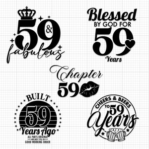 59th Birthday Svg 59th Birthday Png Happy Birthday Svg Cake Topper Svg ...