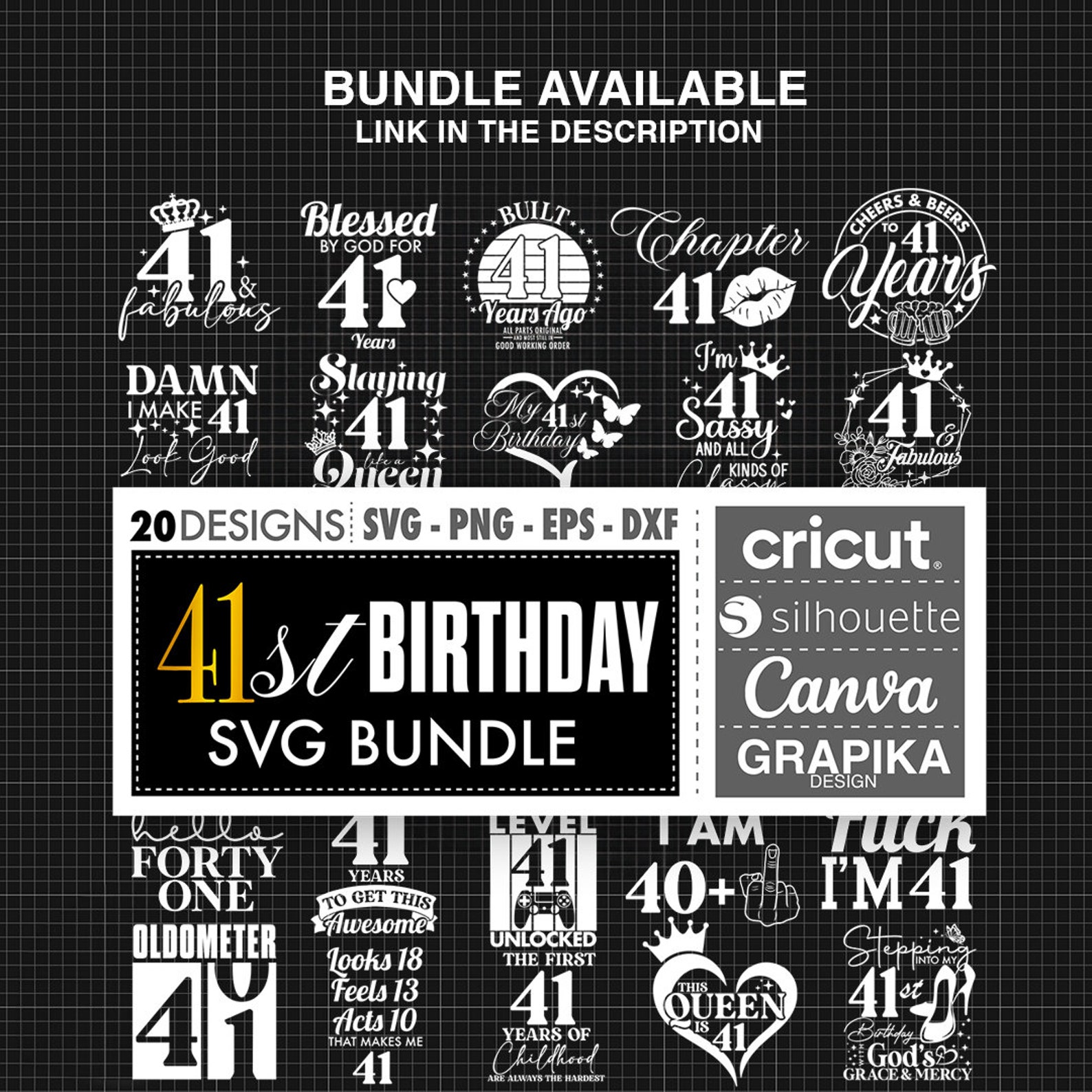 41st Birthday Svg 41st Birthday Png Happy Birthday Svg Cake Topper Svg ...