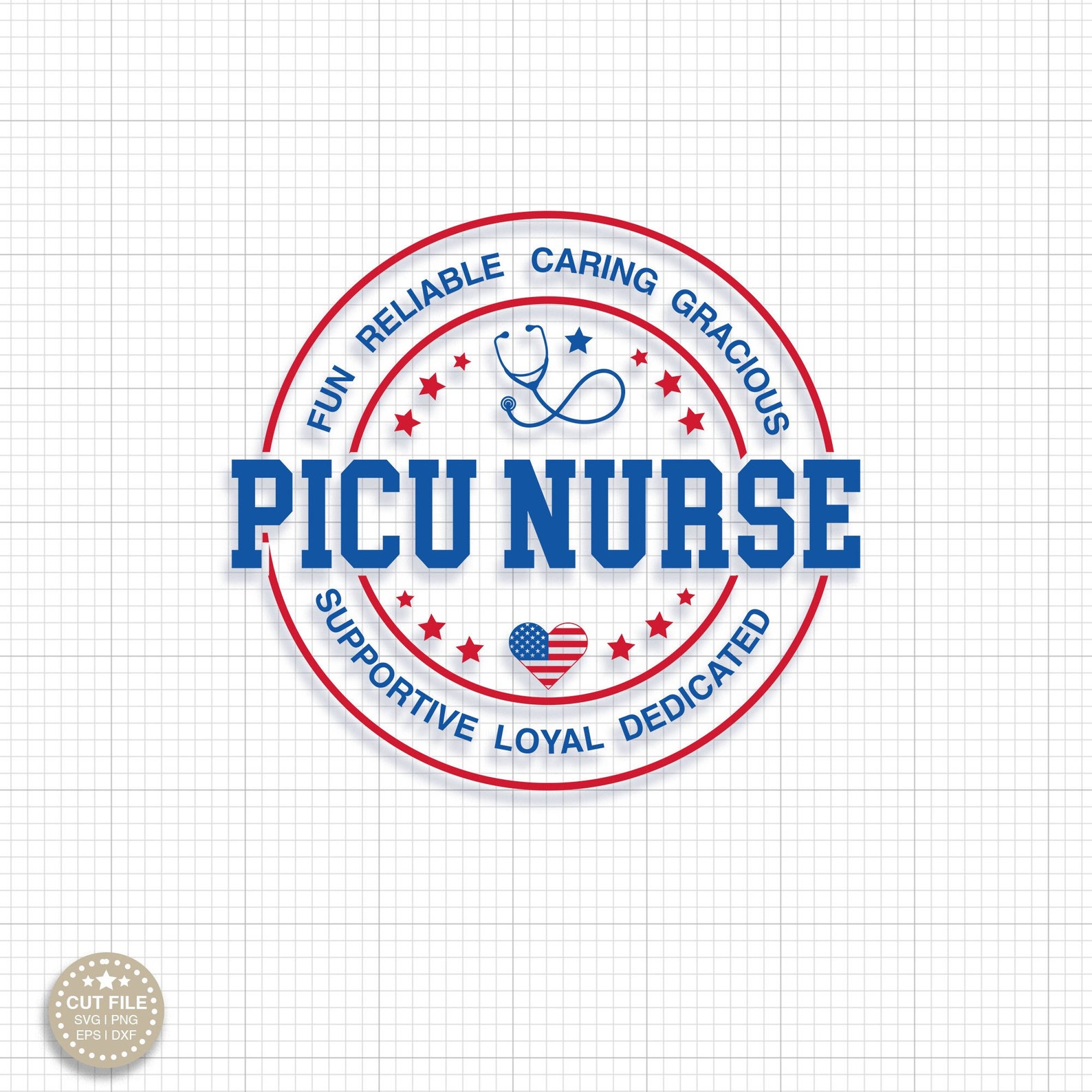 Nurse 4th of July Svg PICU Nurse Svg Stethoscope Svg 4th of - Etsy