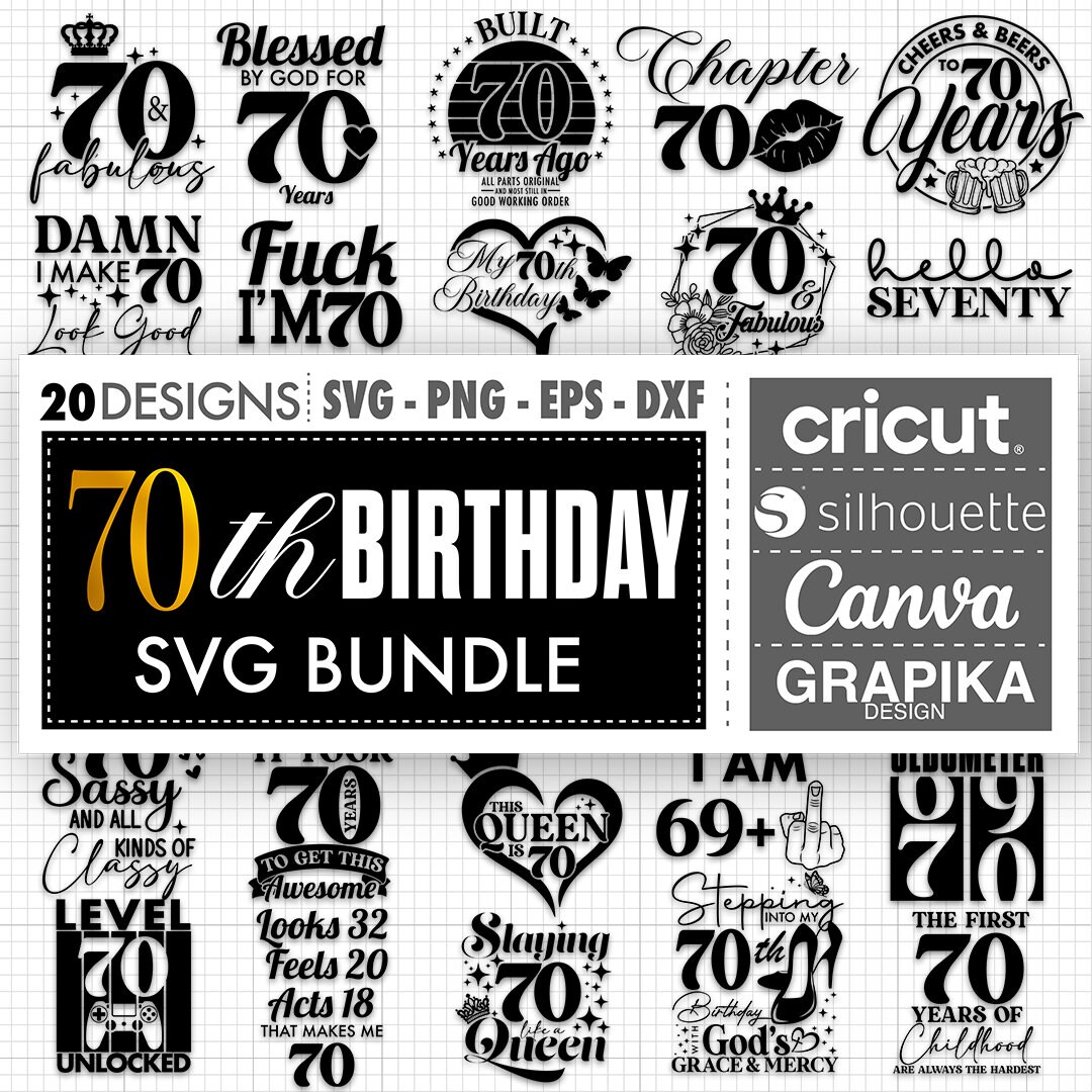70th Birthday Svg 70th Birthday Png 70 Birthday Png 70 and Fabulous Svg ...