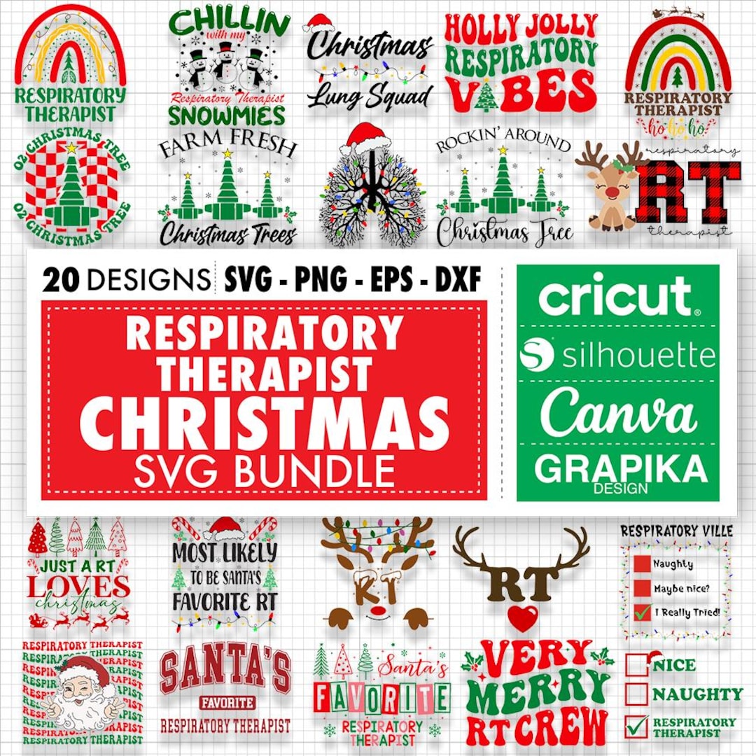 Respiratory Christmas Svg for Respiratory Therapist Gift Svg ...