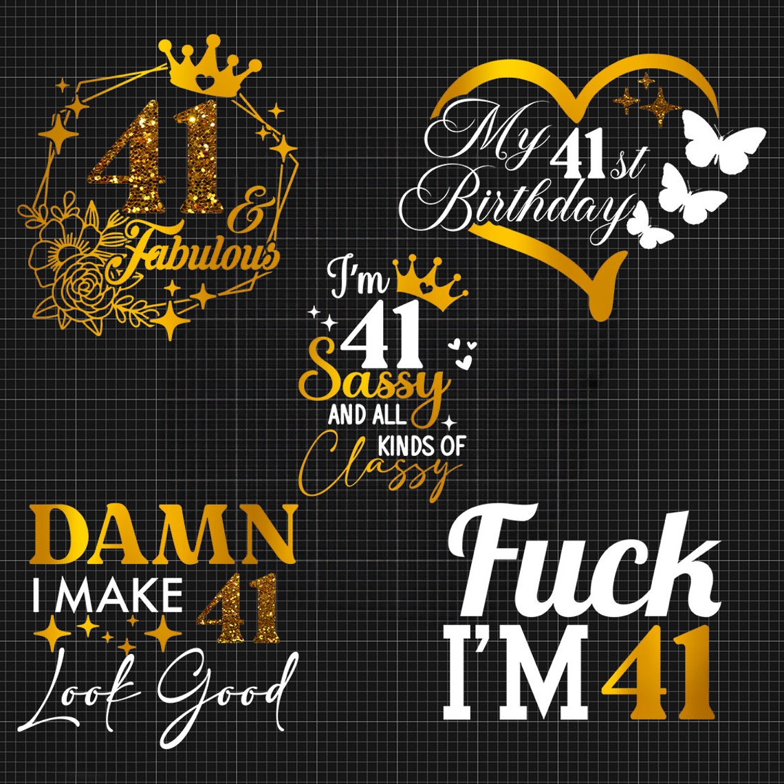 41st Birthday Svg 41st Birthday Png Happy Birthday Svg Cake Topper Svg ...