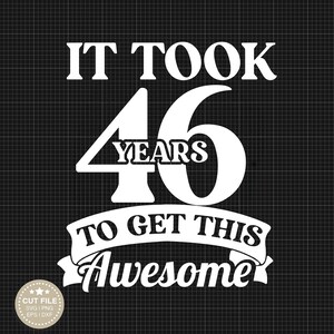 46th Birthday Svg 46th Birthday Png Happy Birthday Svg Cake Topper Svg ...